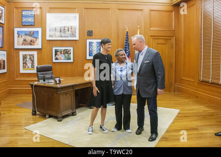 Mayor Lori Lightfoot and her wife, Amy Eshleman, walk in the 50th ...