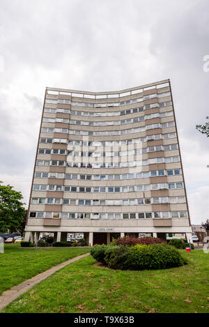 Cecil Court tower block, block of flats high rise in Jones Close ...