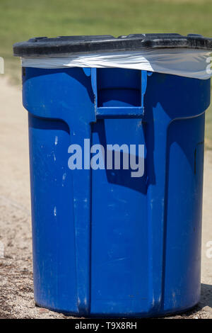 A plastic recycling waste receptacle in Berlin Germany, showing the ...