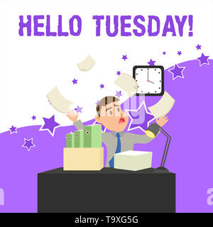 Text sign showing Hello Tuesday. Business photo showcasing a greeting ...