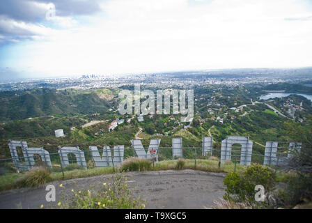 View of the famous Hollywood sign from Sunset Boulevard Stock Photo - Alamy