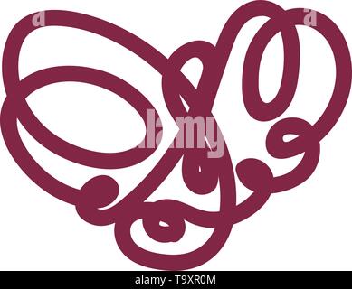 vector scribble line heart hand drawn art Stock Vector Image & Art - Alamy