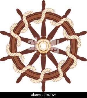 vector boat rope handwheel, ship wheel helm. Sea, ocean symbol Stock ...