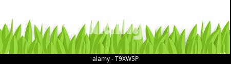 Green paper grass horizontal seamless border design. Vector ...