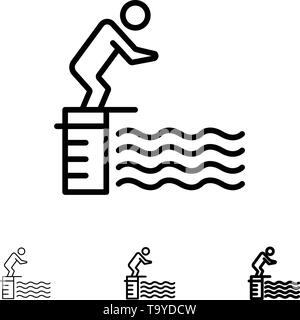 Swimmer linear icon. Thin line illustration. Swimming athlete ...