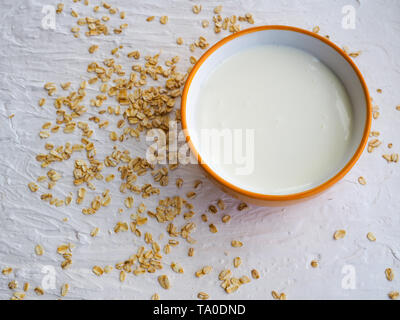 curd, muesli, cream in a Cup, space for text, healthy food, Breakfast ...