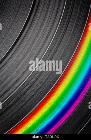 Vintage shot of a retro gramophone with a vinyl record and a romantic ...