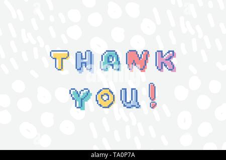 Vector thank you phrase in pixel art 8 bit style Stock Vector Image ...