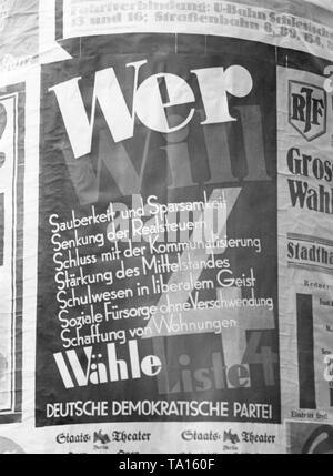 Poster of the German Democratic Party (DDP) on the occasion of the ...