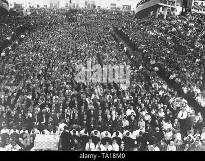 Adolf Hitler speaks in front of the Berlin Cathedral during a mass ...