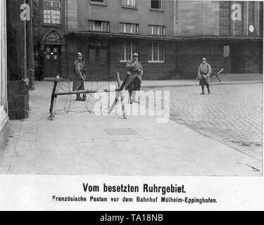 French soldiers during the occupation of the Ruhr, Essen, Germany 1923 ...