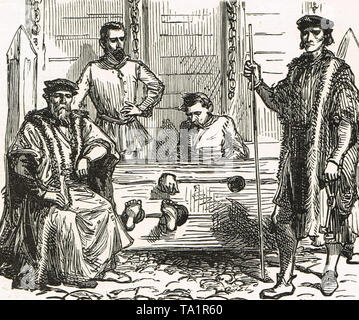 A man in the stocks Stock Photo - Alamy