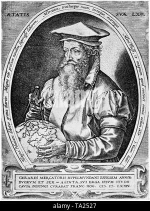 A world map created by Gerhard Mercator in 1538. This map represents ...