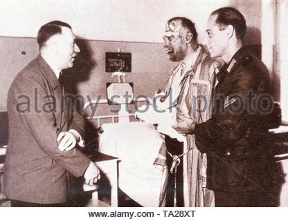 Hitler visits wounded at military hospital Stock Photo - Alamy