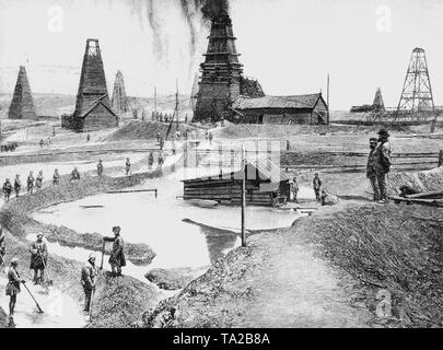 Oil extraction in Baku, Russia, c1903-c1906. Artist: Anon Stock Photo ...