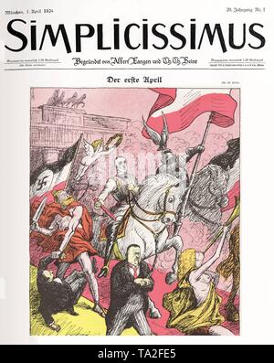 "Caricature from the satirical magazine ""Simplicissimus"": On the hunt ...