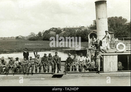 Soldiers of the Freikorps "Iron Division", a volunteer unit formed of ...
