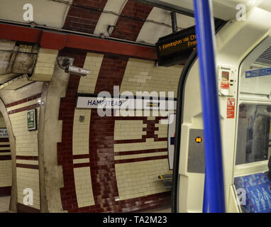 Hampstead tube , underground , metro or subway station, Northern Line ...