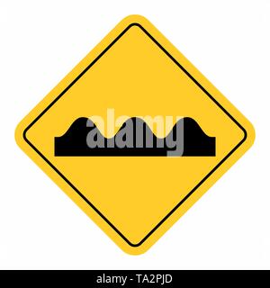 Yellow Bumps Ahead road sign 15 MPH Washington WA USA US Stock Photo ...