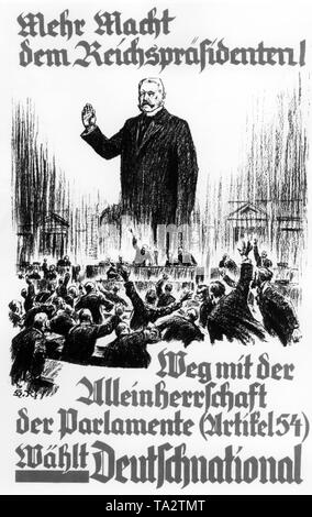 Election poster of the DNVP for the Reich election on 31. July 1932 ...