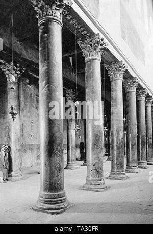 Church of the Nativity in Bethlehem is built over cave at right where ...