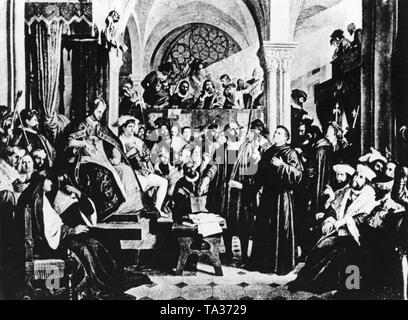 MARTIN LUTHER at the Diet of Worms, he defends his opinions before the ...