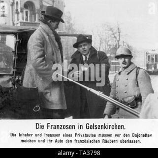 French soldiers during the occupation of the Ruhr, Essen, Germany 1923 ...
