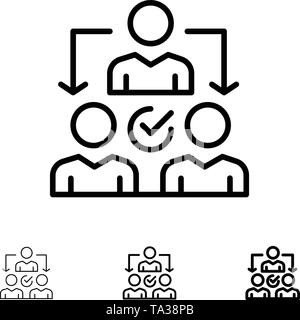 Delegation of work line icon concept. Delegation of work flat vector ...