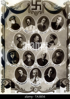 Collection of portraits of victims of the Hitler coup. From left to ...