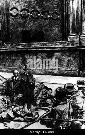 Beer Hall Putsch 1923, putschists in lorry at Marienplatz, occupation ...