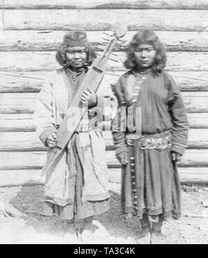 Ainu woman in traditional costume - Kamchatka Stock Photo - Alamy