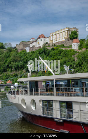 The Ilz River at the confluence with the Danube at Passau, Germany ...