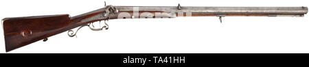 A percussion rifle, Fischer und Sohn of Lübeck, circa 1860 Octagonal ...