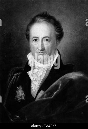 Portrait of Johann Wolfgang von Goethe, 1749 - 1832, a German poet ...