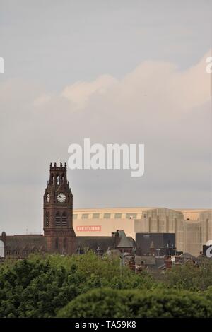 BAE Systems, submarine shipyard, Barrow-in-Furness, looking from Walney ...