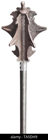 A German or Italian mace, mid 16th century. Iron with dark patina due ...