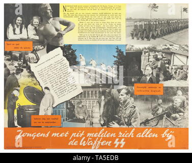 A Dutch poster advertising the Waffen-SS In Orangetönen gehaltene ...