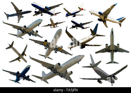 Many different planes on a clean white background Stock Photo - Alamy