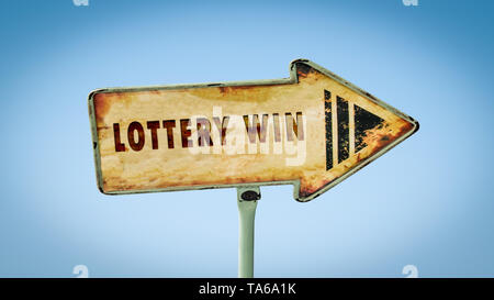 Street Sign the Direction Way to Lottery Win Stock Photo - Alamy
