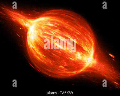 Fiery glowing interstellar energy in space, computer generated abstract background, 3D rendering ...