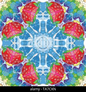 Decorative square seamless ornaments. Unusual flower shape. Oriental ...