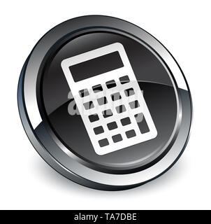 Calculator icon isolated on 3d green round button abstract illustration ...