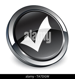 Validation icon isolated on 3d yellow round button abstract ...