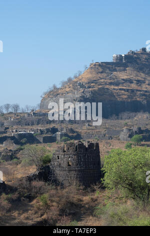 13th century Daulatabad (Deogiri) Fort near Aurangabad on the Deccan ...