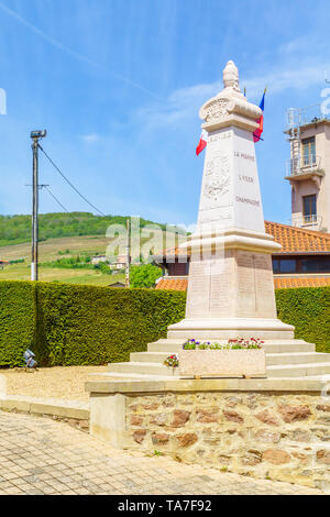 France, Rhone, Quincie-en-Beaujolais, Beaujolais vineyard Stock Photo ...