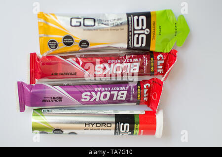 Cycling energy gels Stock Photo - Alamy