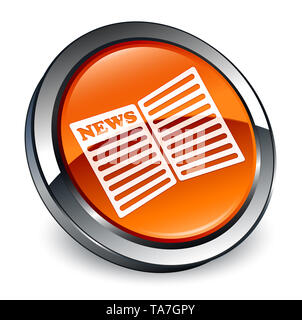 Newspaper icon isolated on 3d cyan blue round button abstract ...