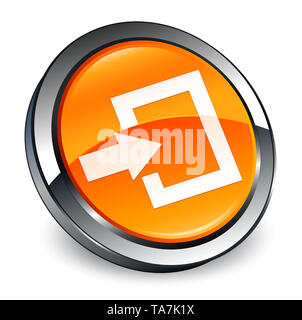 Login icon isolated on 3d brown round button abstract illustration ...