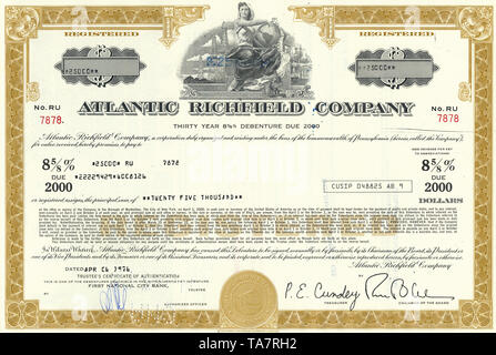 Stock Share Certificate - Atlantic Richfield Company, 40 shares Stock ...