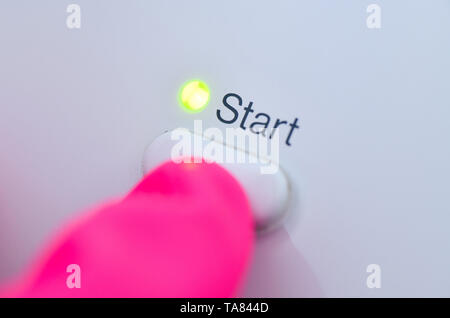 Washing machine, start button, Waschmaschine, Startknopf Stock Photo ...
